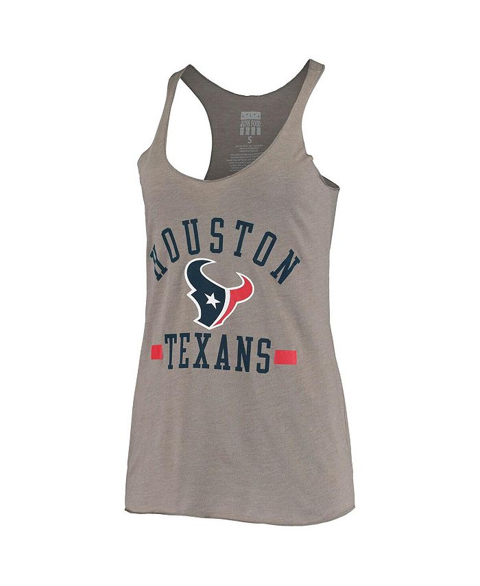 Junk Food Women's Heathered Charcoal Houston Texans Racerback Tank Top ...