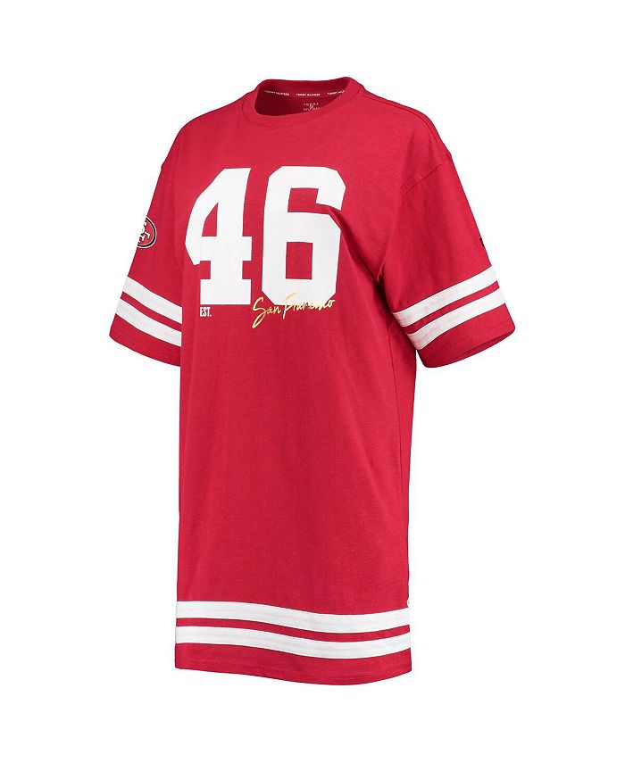 Tommy Hilfiger Women's Scarlet San Francisco 49ers Clair Half-Sleeve ...