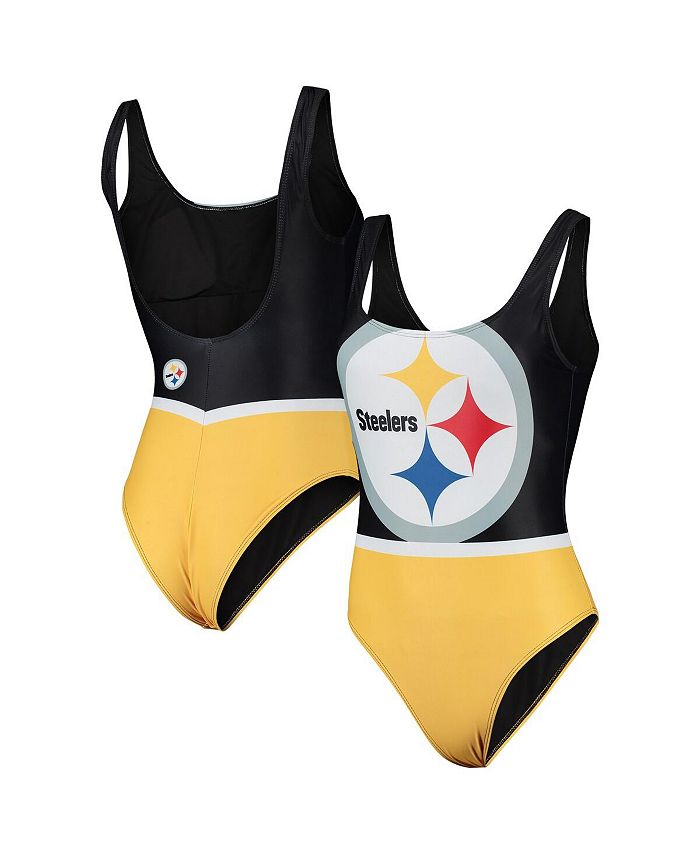FOCO Women's Black Pittsburgh Steelers Team One-Piece Swimsuit - Macy's