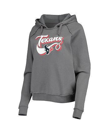 New Era Women's Gray Houston Texans Script Fleece Raglan Pullover ...