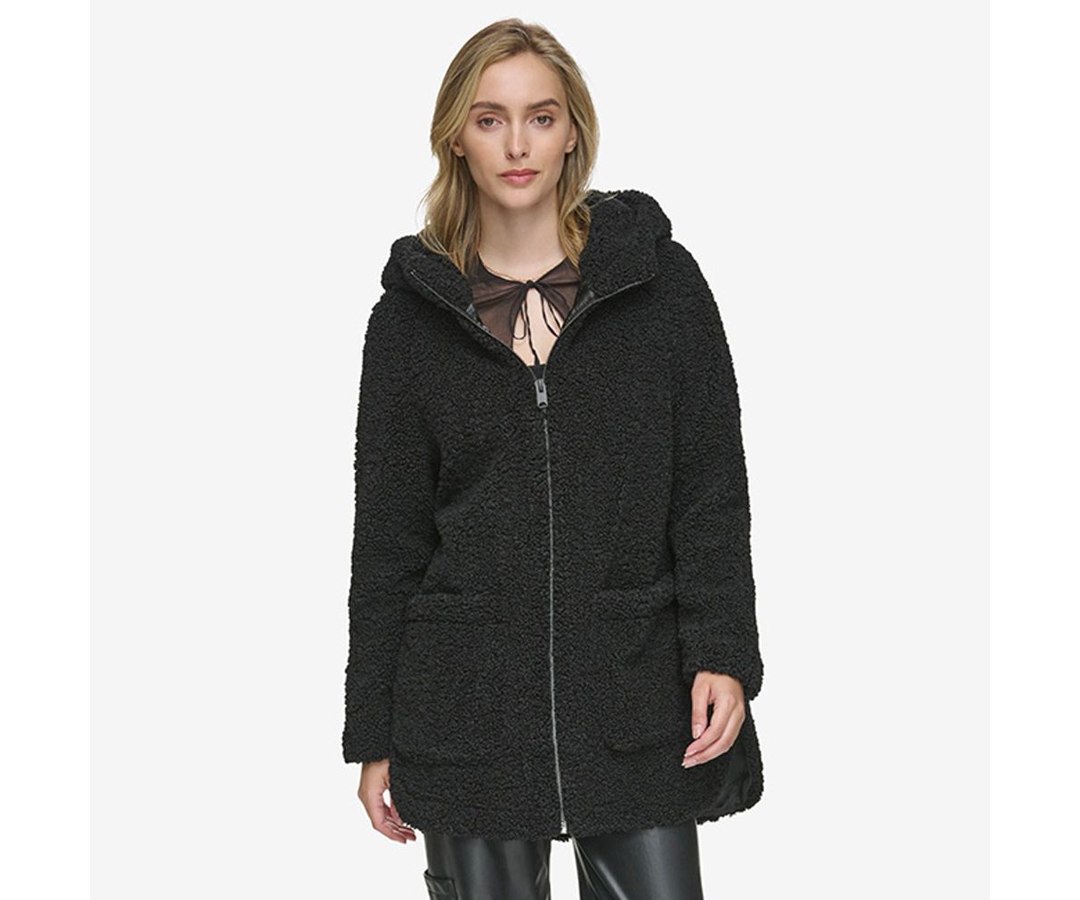 Click here for Womens Seneca Soft Sherpa Womens Teddy Coat - Blac... prices