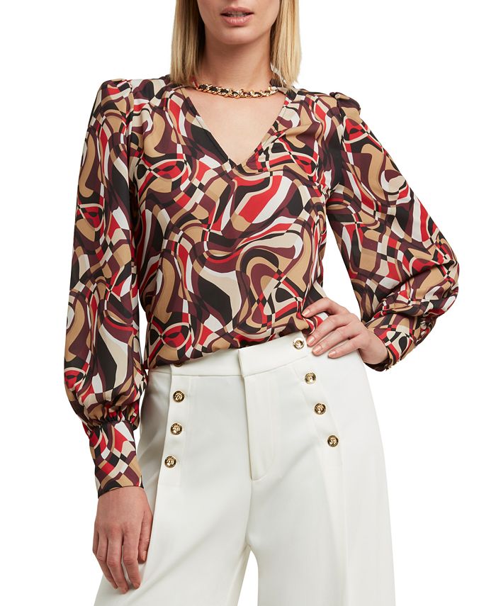 H Halston Women's Chain-Neck Top - Macy's