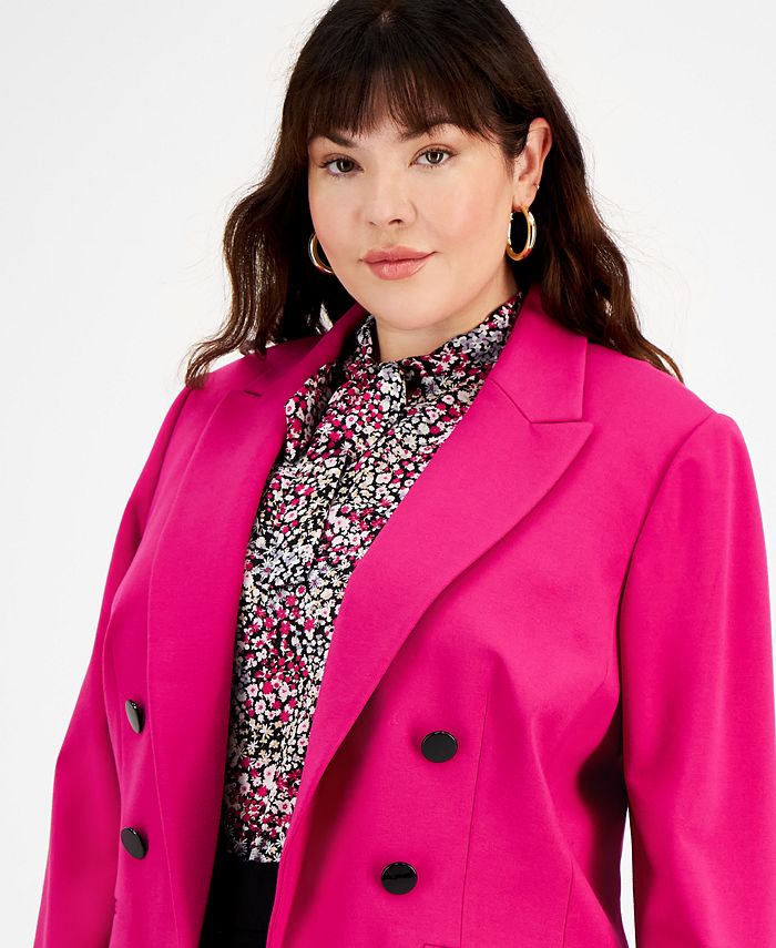 Bar III Plus Size Compression Boyfriend Blazer, Created for Macy's - Macy's