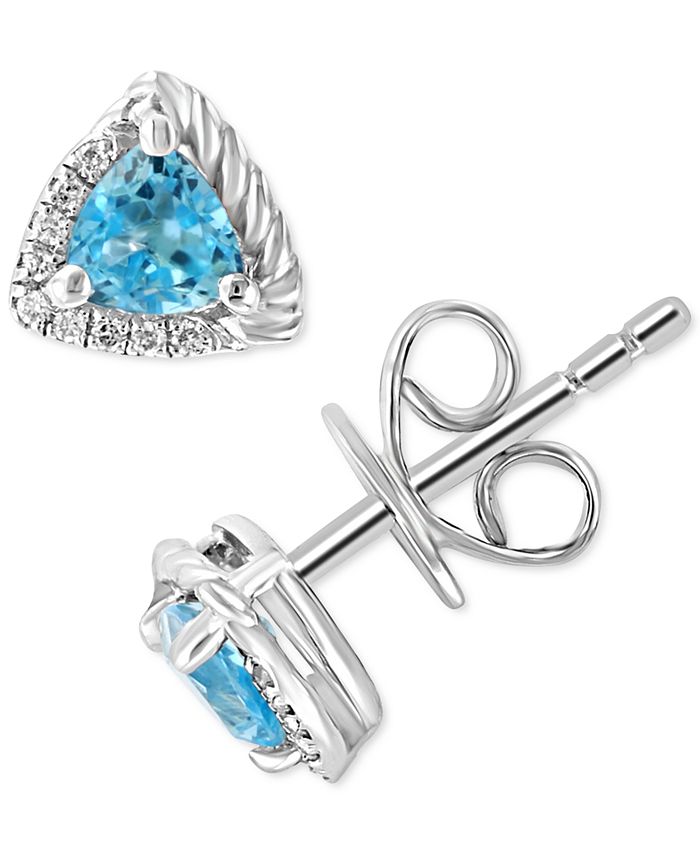 EFFY Collection EFFY® Blue Topaz (1/2 ct. t.w.) & Diamond (1/20 ct. t.w ...