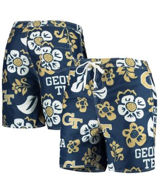 Men's Wes & Willy Navy Georgia Tech Yellow Jackets Floral Volley Logo ...