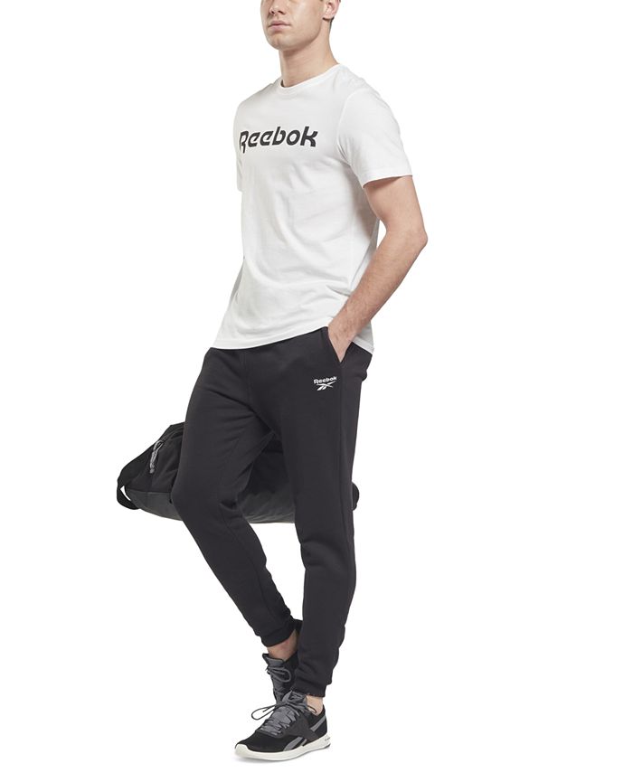 Reebok Men's Identity Classic Fleece Drawstring-Waist Logo Jogger Pants ...