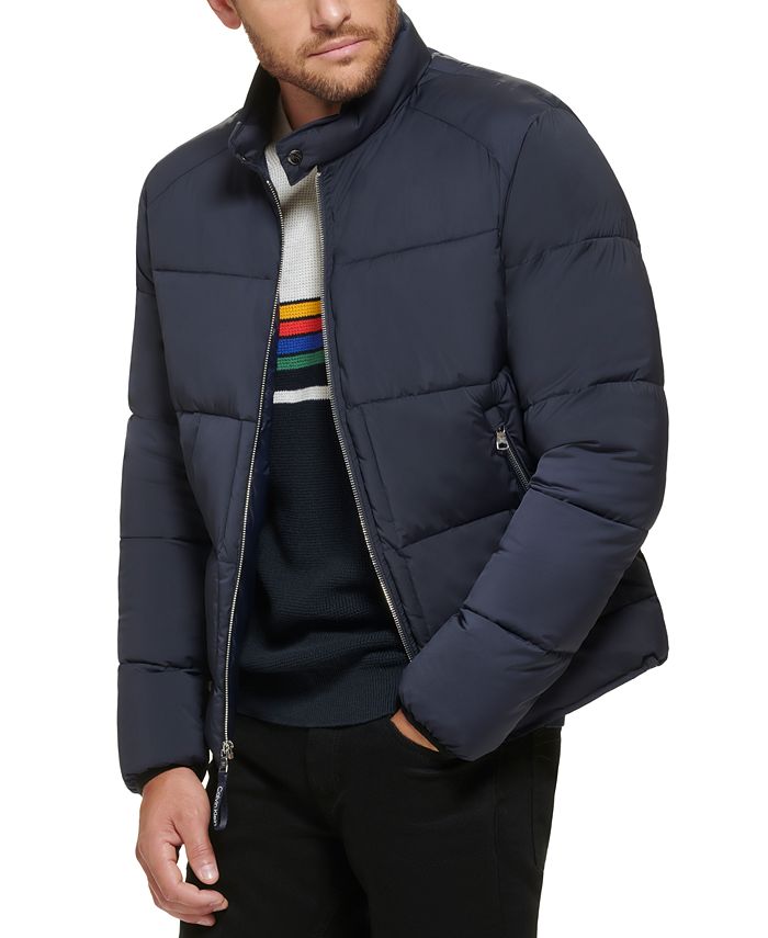 Calvin Klein Men's Stretch Medium Weight Moto Jacket & Reviews - Coats ...