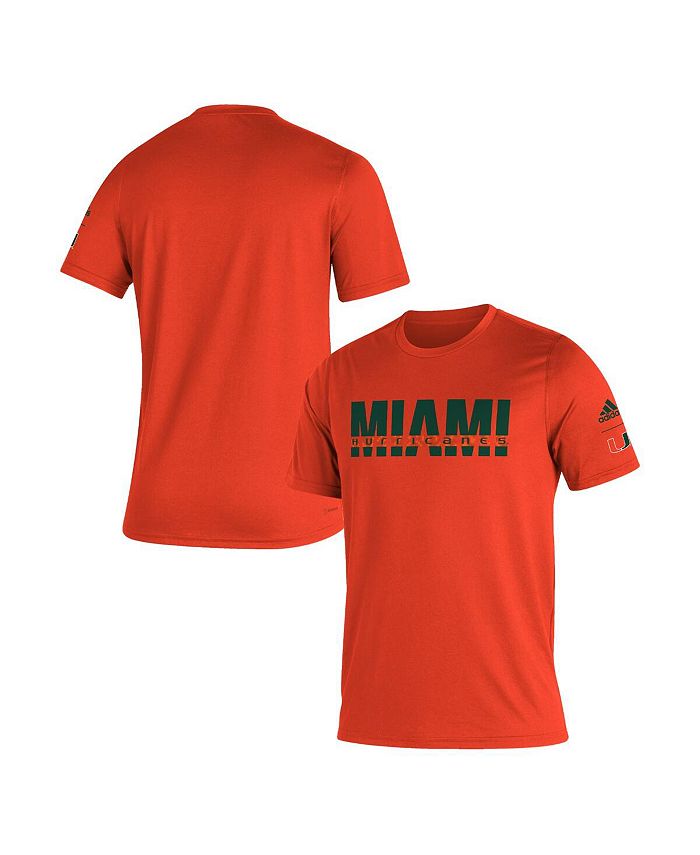 adidas Men's Orange Miami Hurricanes Sideline Locker Strikethrough ...