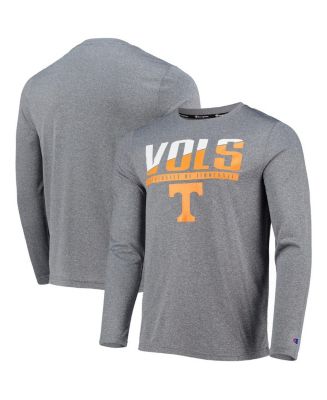 Men's Champion Gray Tennessee Volunteers Wordmark Slash Long Sleeve T ...