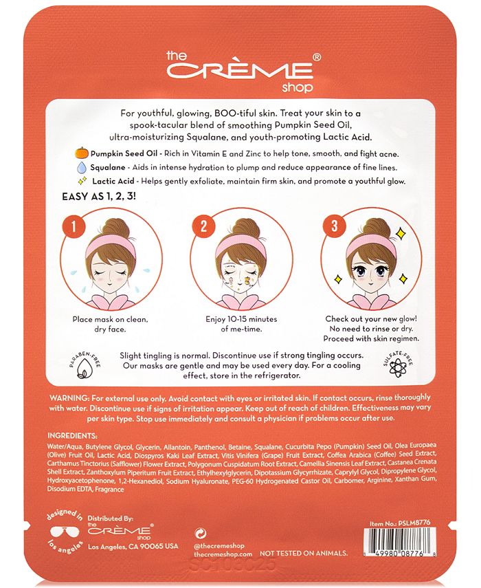 The Crème Shop PSL Printed Essence Sheet Mask, 3-Pk. - Macy's