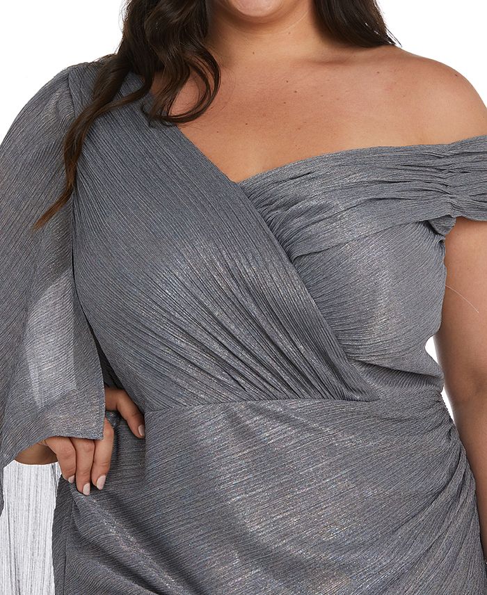 Nightway Plus Size On-Off-Shoulder Gown - Macy's