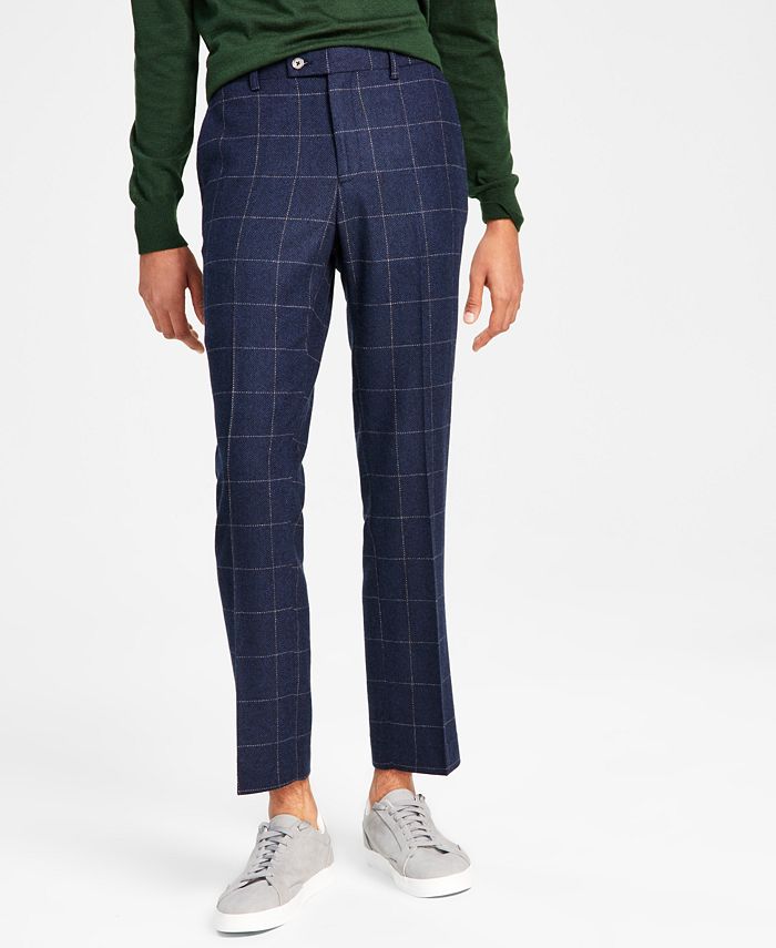 Paisley & Gray Men's Downing Slim-Fit Windowpane Check Suit Pants - Macy's