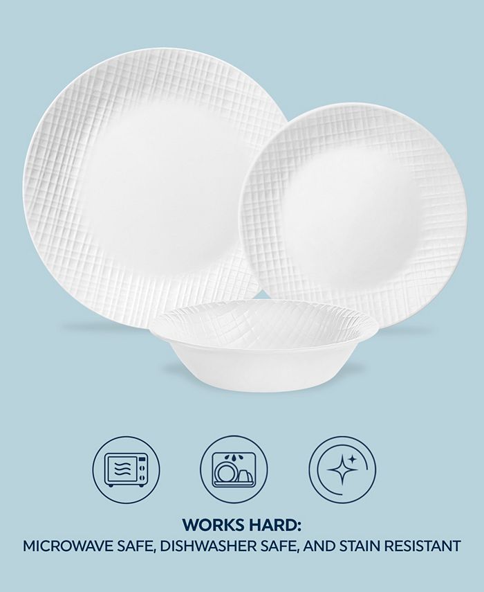 Corelle Embossed Linen Weave 12 Pc. Dinnerware Set, Service for 4 - Macy's