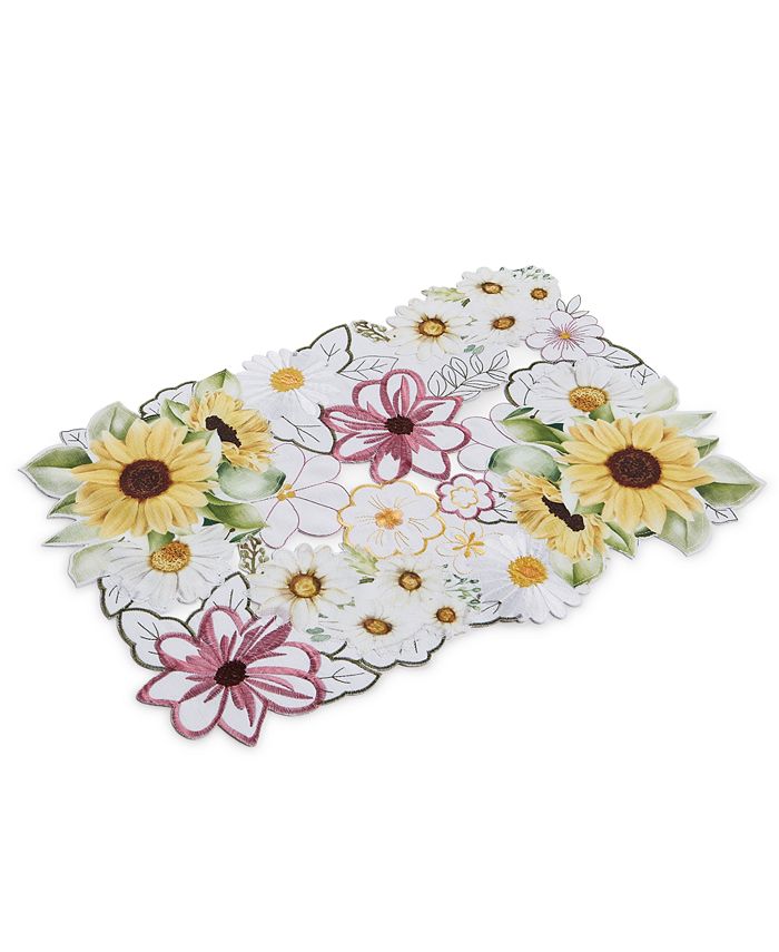 Elrene Sunflower and Daisies Cutwork Fabric Placemat - Macy's