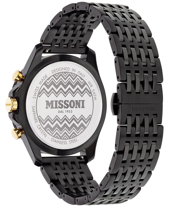 Missoni Men's Swiss Chronograph Urban Black Ion Plated Stainless Steel ...