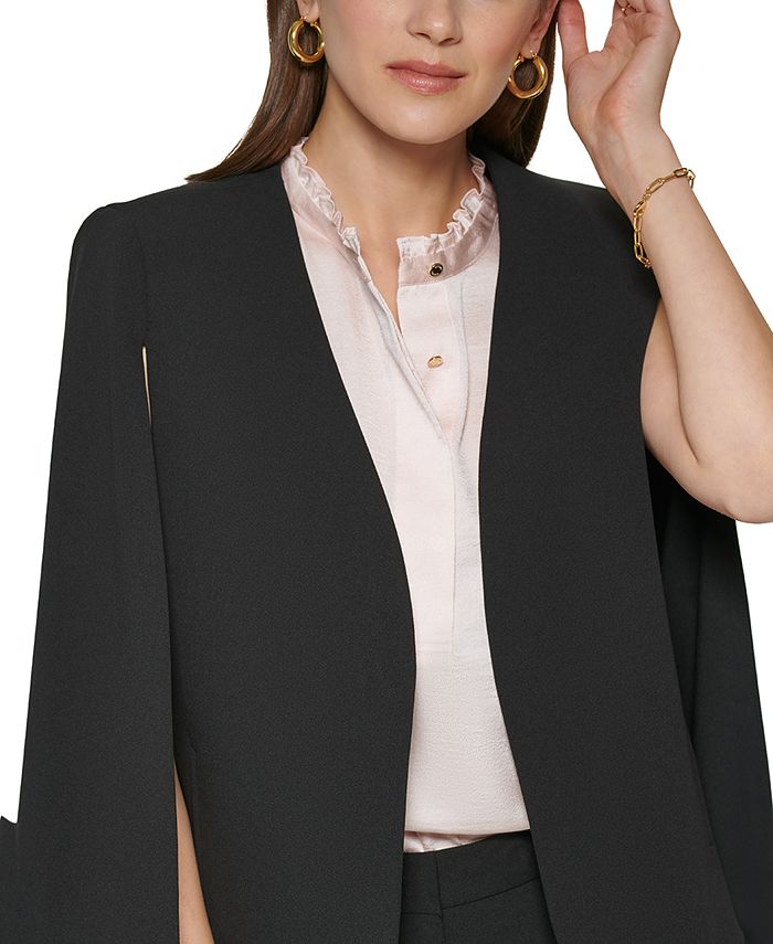 DKNY Women's Collarless Open-Front Cape-Sleeve Jacket - Macy's