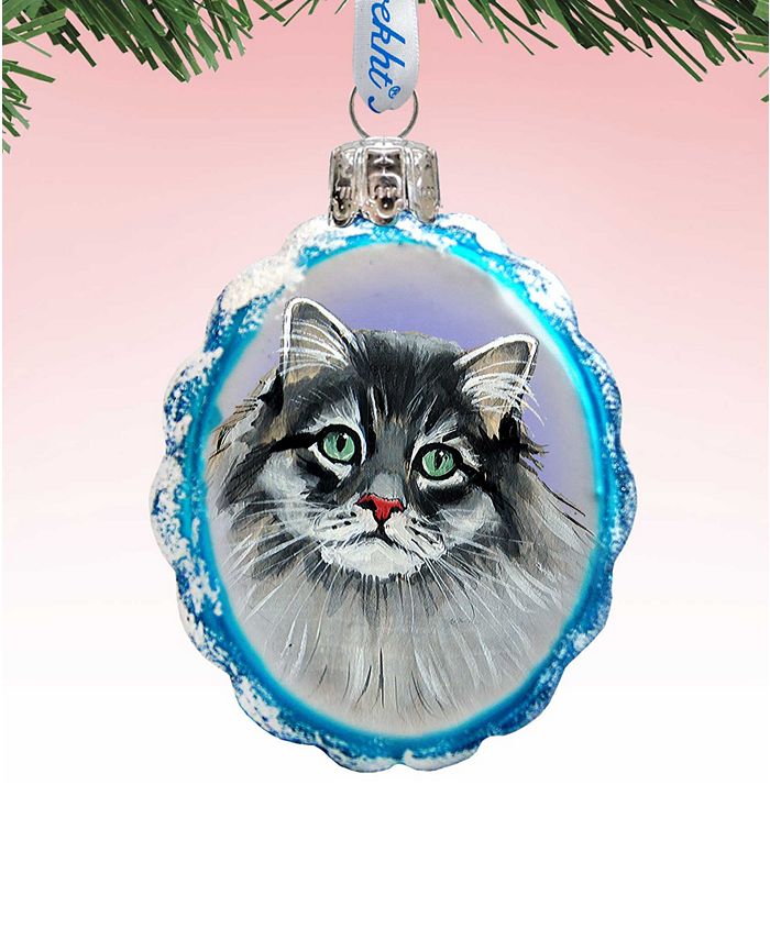 Designocracy Siberian Forest Cat Mercury Holiday Ornament - Macy's