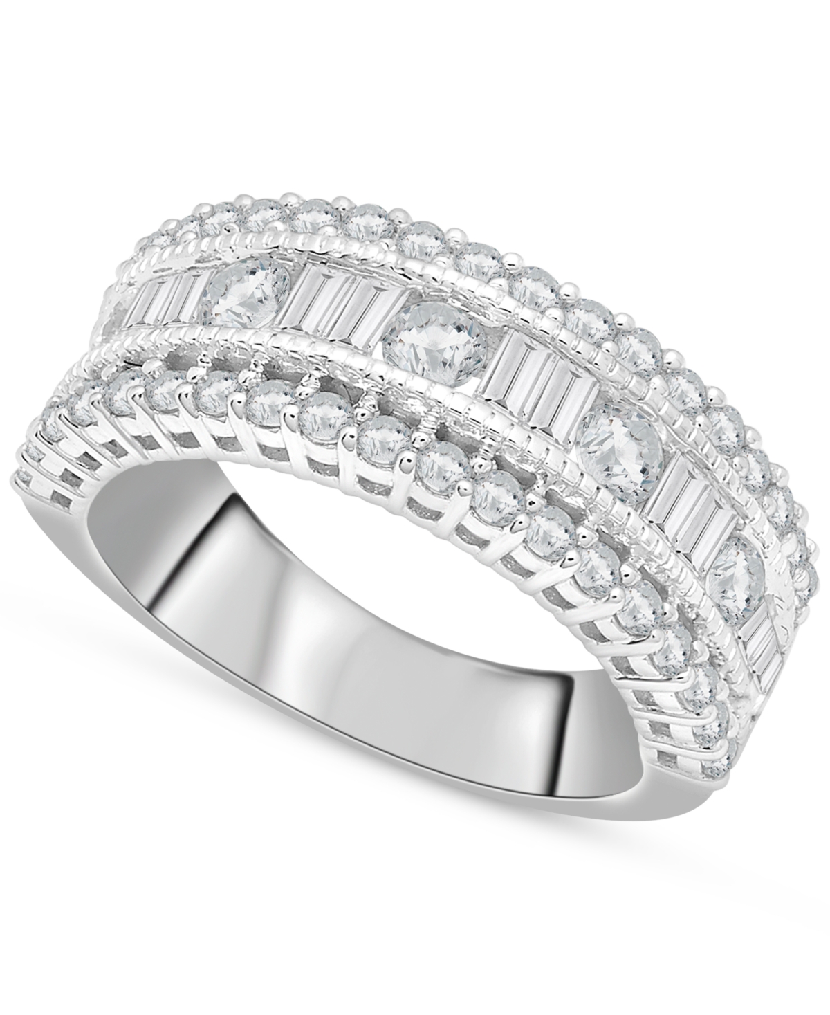 Click here for Diamond Round & Baguette Band (1-1/2 ct. t.w.) in... prices