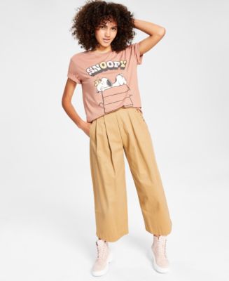 Love Tribe Juniors' Peanuts Snoopy House Graphic T-Shirt - Macy's