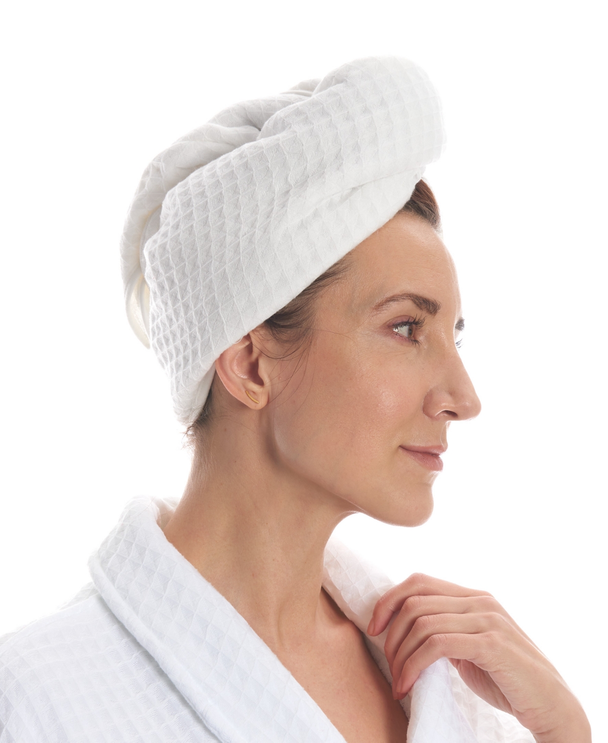 Click here for Uchino Waffle Twist Cotton Hair Towel  10 x 26 - W... prices