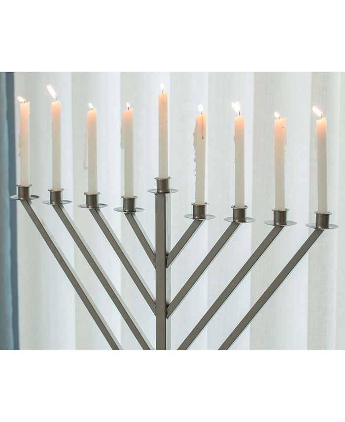 Vintiquewise Coated Hanukkah Menorah for Synagogue, Large - Macy's