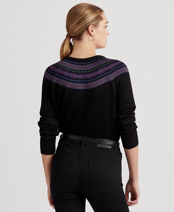 Lauren Ralph Lauren Women's Fair Isle Cotton-Blend Sweater - Macy's