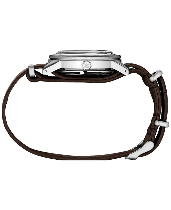 Seiko Men's Automatic Presage Brown Leather Strap Watch 41mm - Macy's