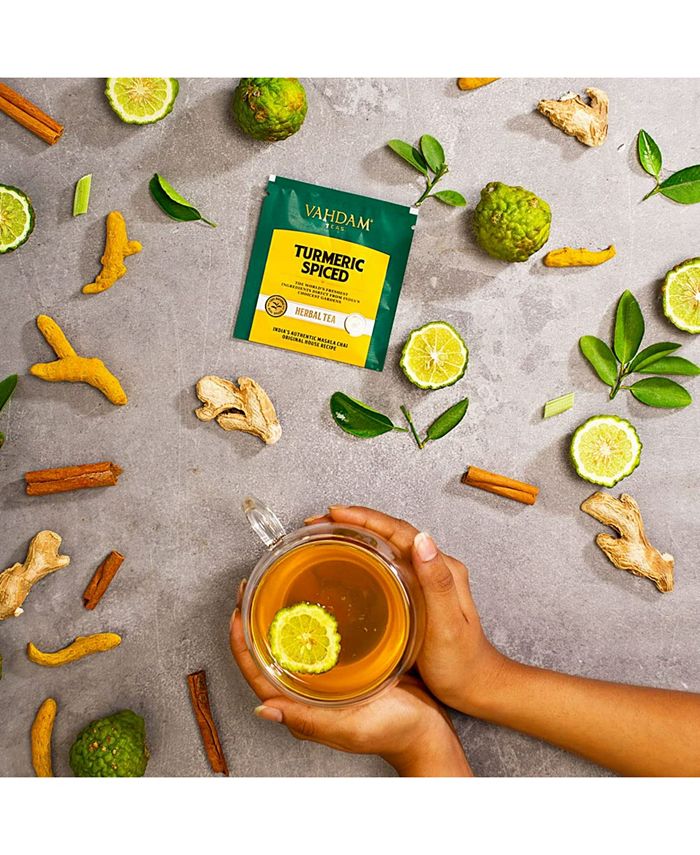 Vahdam Teas Herbal Tea Variety Sampler Gift Set, 60 Long Leaf Pyramid ...