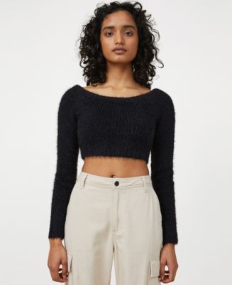 COTTON ON Women's Fluffy Off Shoulder Sweater - Macy's
