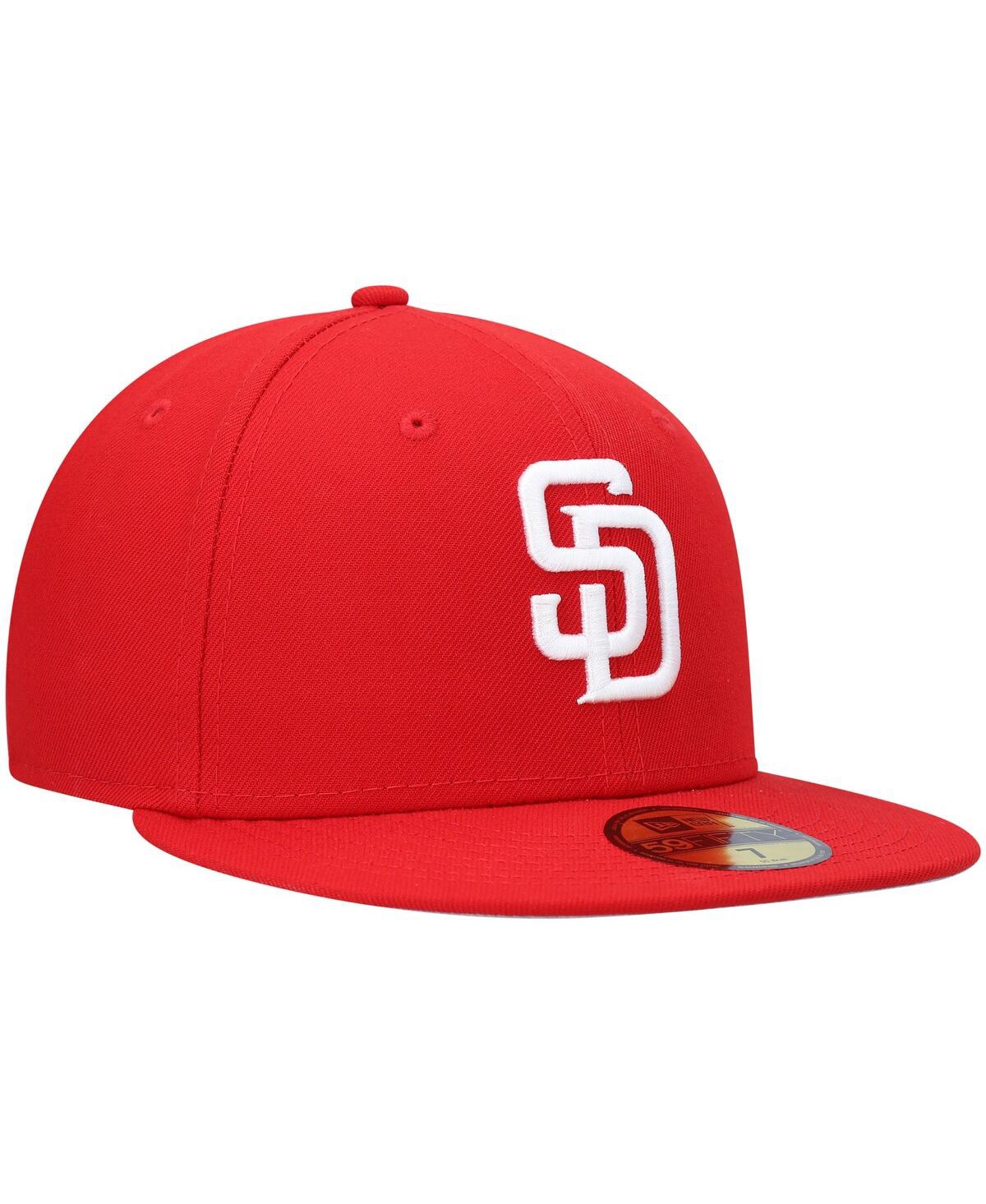 New Era Men's Red San Diego Padres Logo White 59fifty Fitted Hat | ModeSens