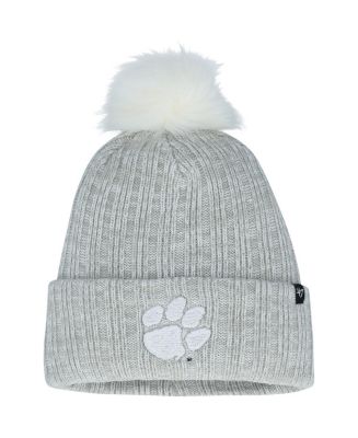 Women's '47 Gray Clemson Tigers Koda Cuffed Knit Hat with Pom - Macy's