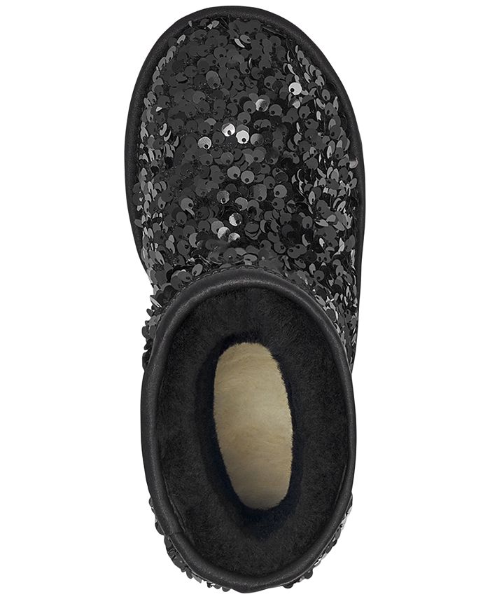 UGG® Kids Classic Short Chunky Sequin Pull-On Booties - Macy's