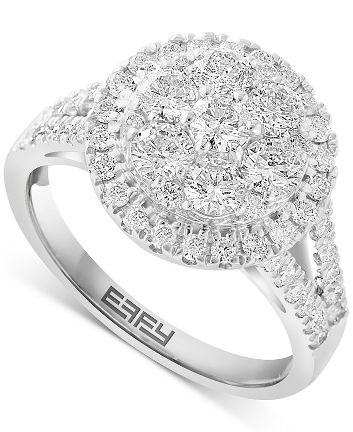 EFFY Collection EFFY® Diamond Halo Cluster Split Shank Ring (1-3/8 ct ...