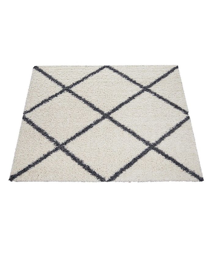 Paco Kalmar Shag Rug Scandinavian Diamond Pattern - 79'' Square - Macy's