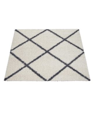 Kalmar Shag Rug Scandinavian Diamond Pattern - 79'' Square - Macy's