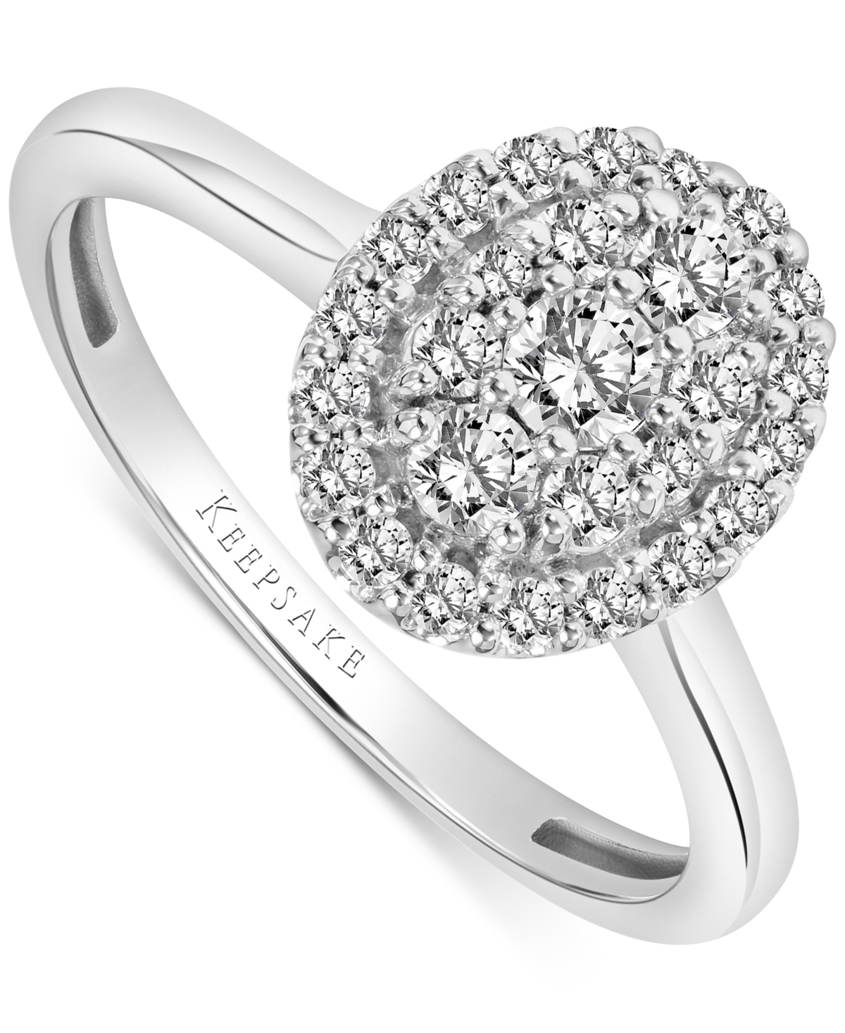 Click here for Diamond Oval Cluster Engagement Ring (1/2 ct. t.w.... prices