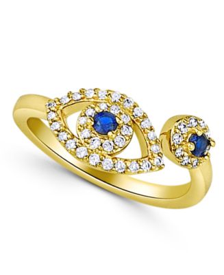 And Now This Cubic Zirconia Bypass Double Evil Eye Toe Ring - Macy's