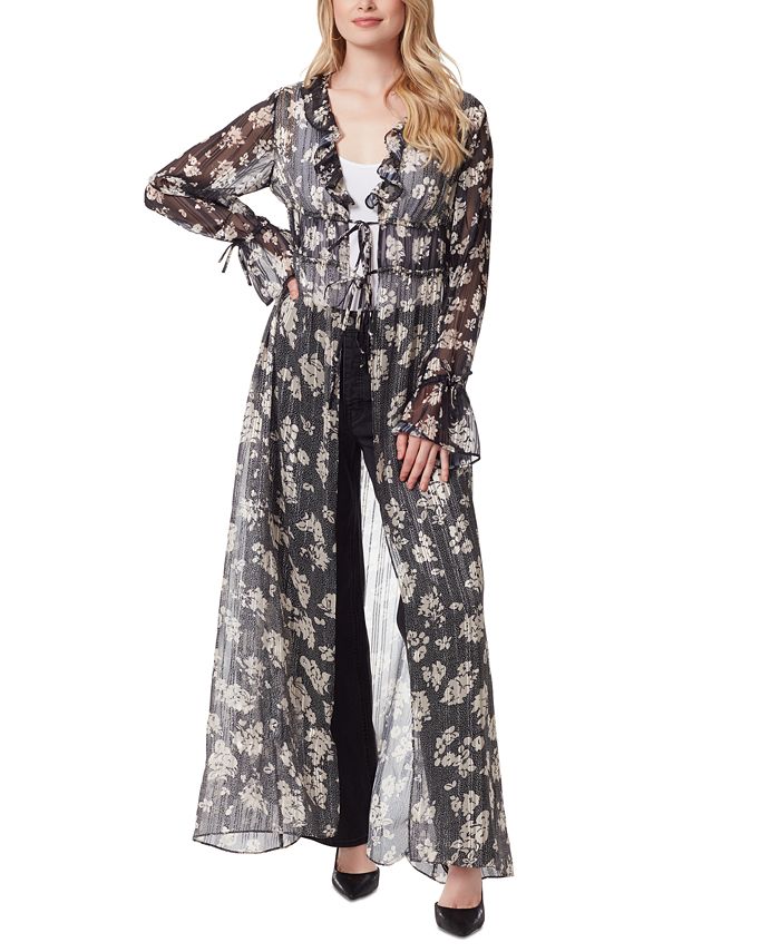 Jessica Simpson Gaia Sheer Ruffle Duster Top - Macy's