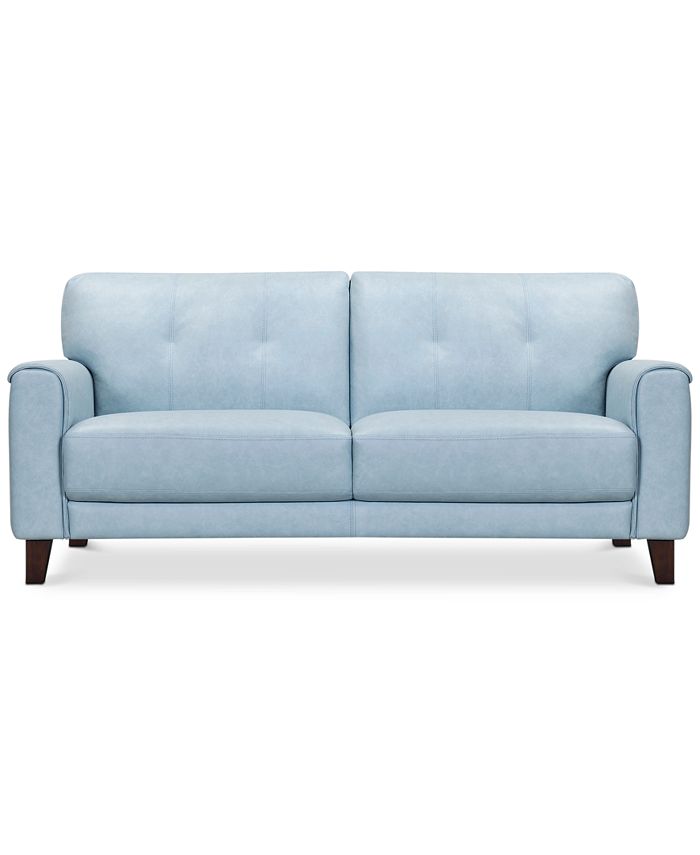 Furniture Ashlinn 81" Tufted Pastel Leather Sofa, Created for Macy's ...