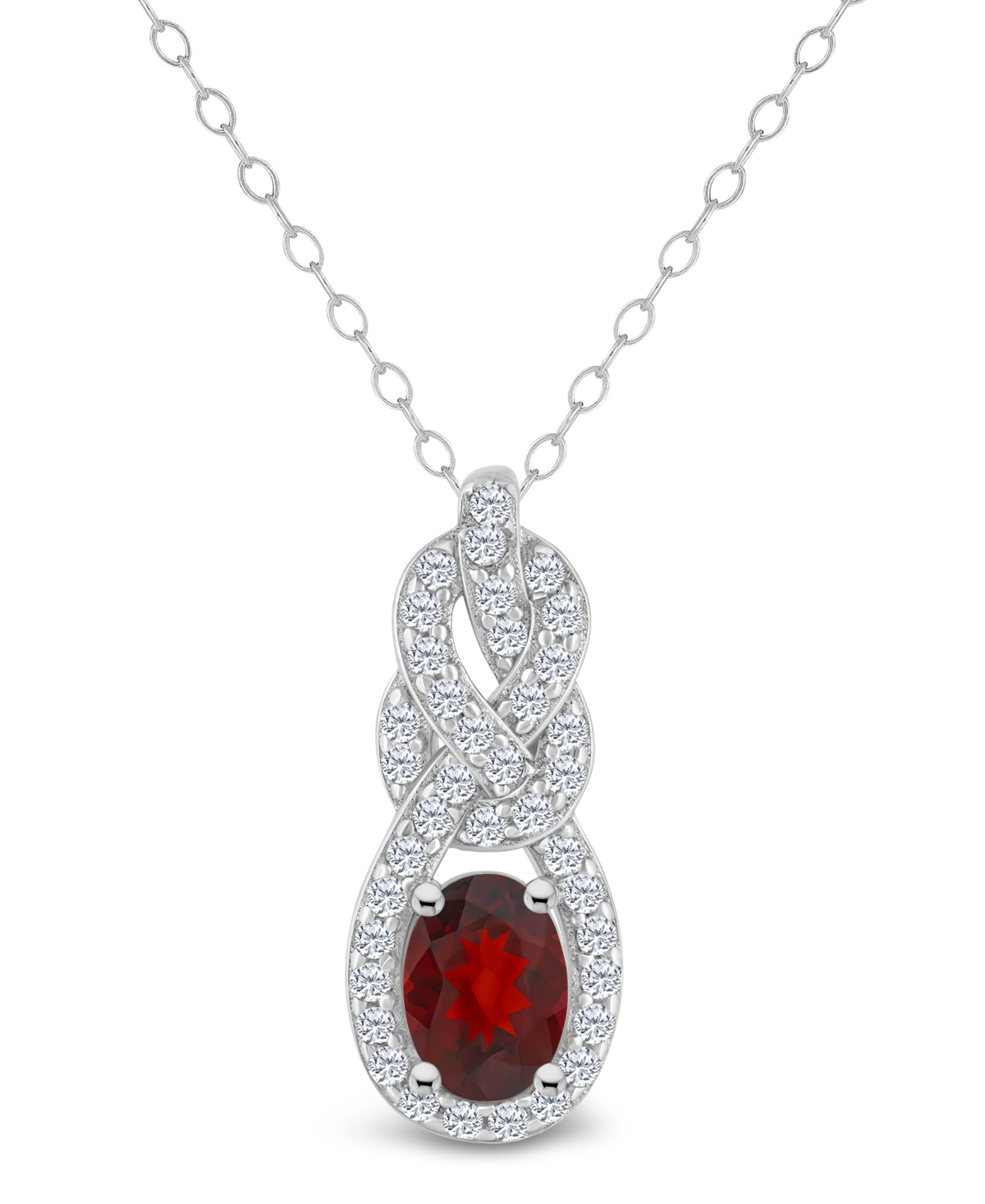 Click here for Macys Topaz (3/8 ct. t.w.) Halo Pendant Necklace i... prices