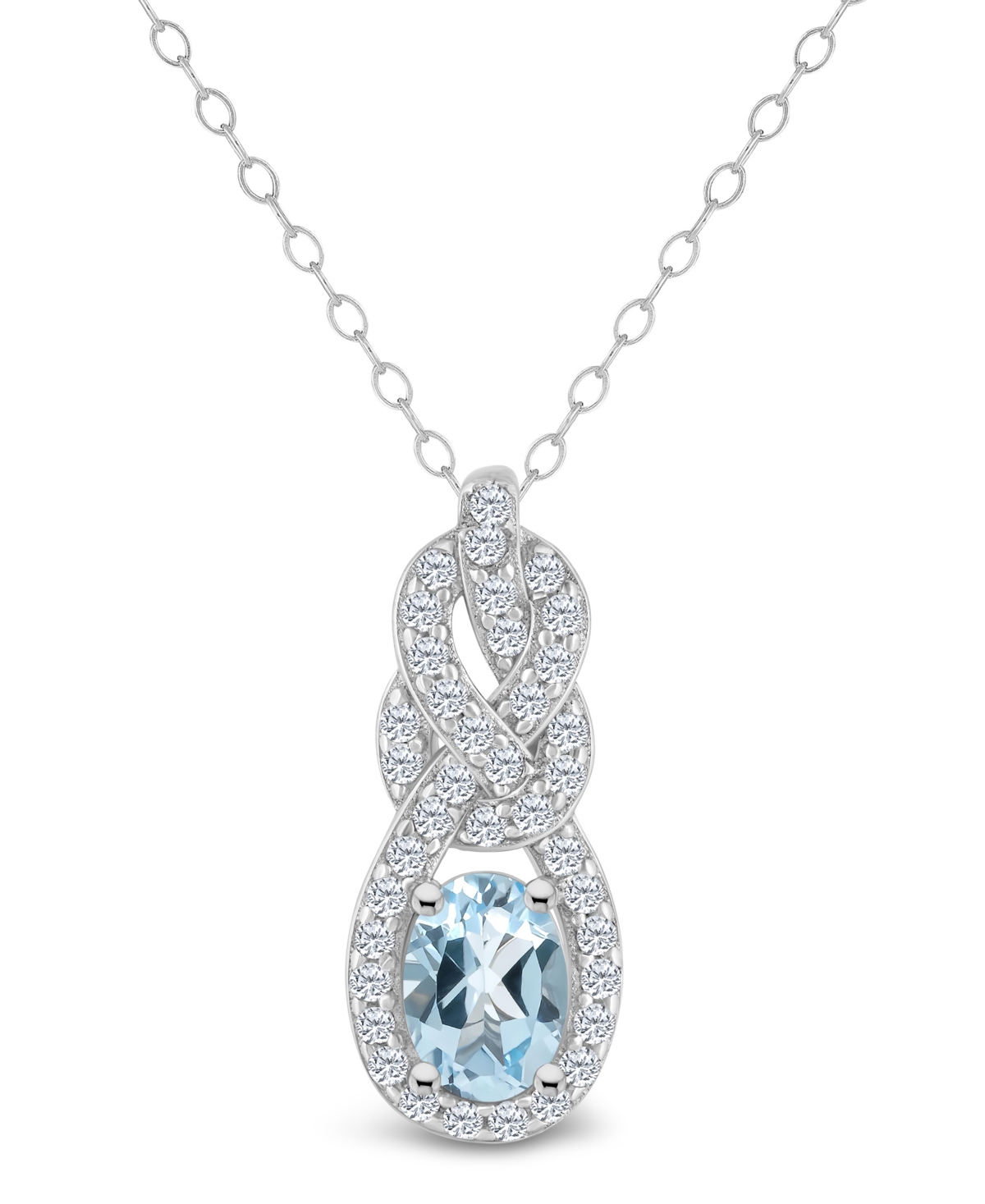 Click here for Macys Topaz (3/8 ct. t.w.) Halo Pendant Necklace i... prices