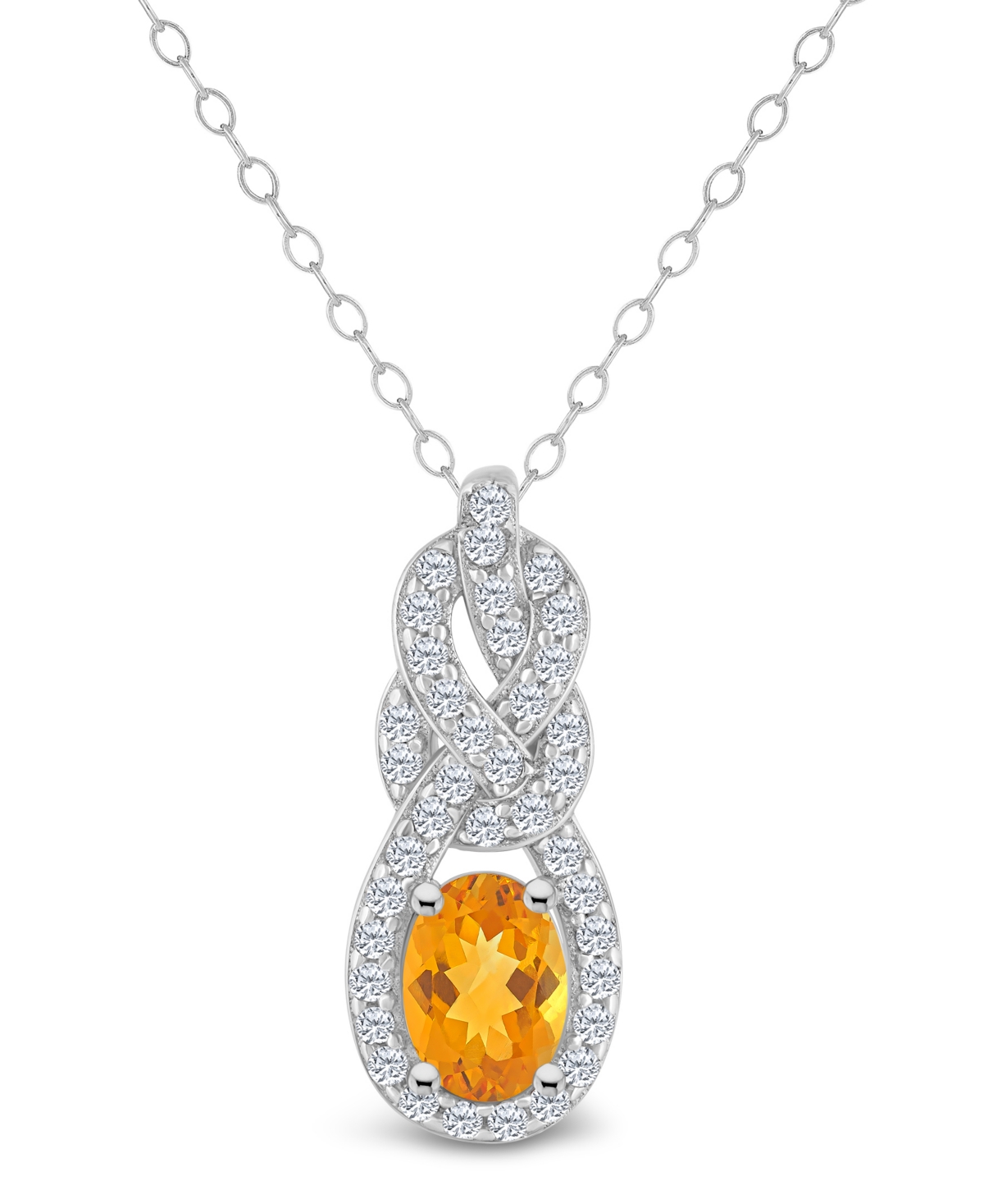 Click here for Macys Topaz (3/8 ct. t.w.) Halo Pendant Necklace i... prices
