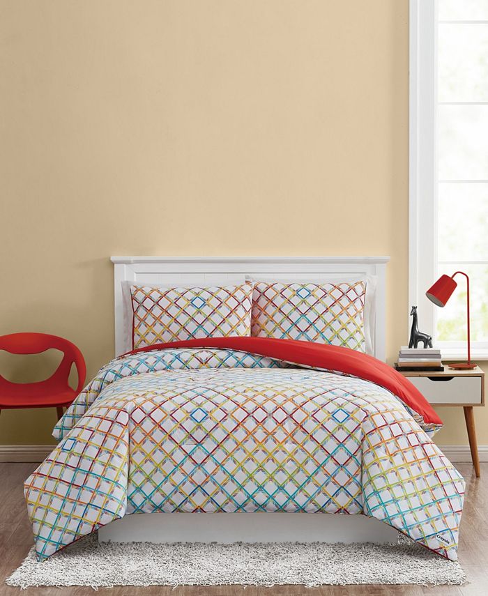 Crayola Happy Plaid 3 Piece Comforter Set, Full/Queen - Macy's