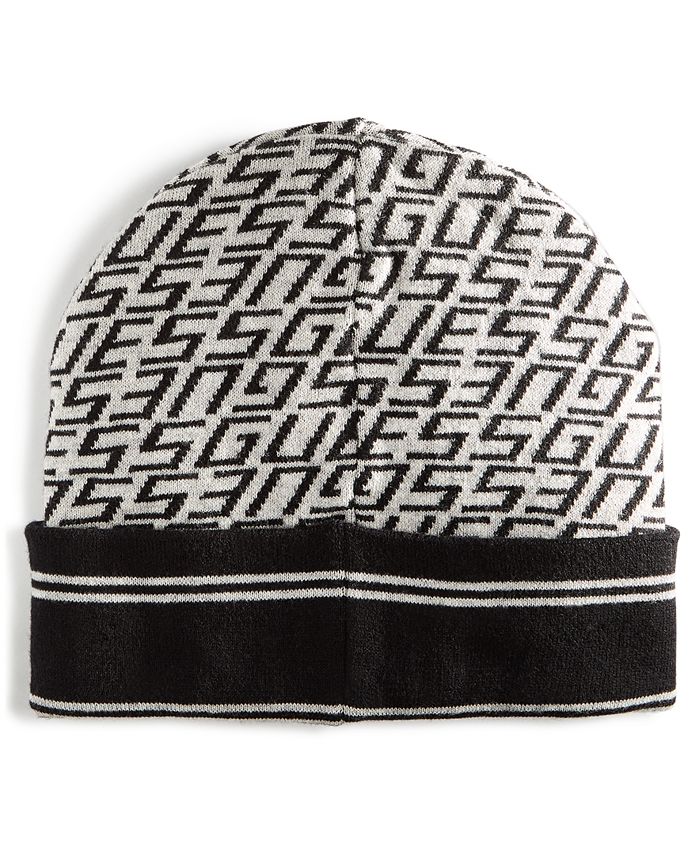 GUESS Men's Logo Jacquard Cuffed Fleece Beanie - Macy's