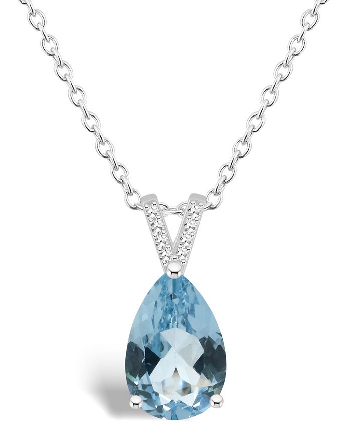 Macy's Women's Sky Blue Topaz (3-2/3 ct.t.w.) and Diamond Accent ...
