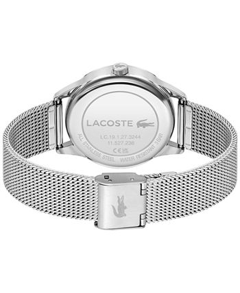 Lacoste Women's Ladycroc Silver-Tone Stainless Steel Mesh Bracelet ...