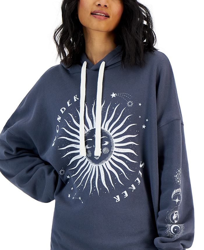 Grayson Threads Black Junior's Celestial Print Hoodie - Macy's