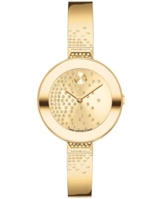 Movado Women's Bold Bangles Swiss Quartz Ionic Light Gold-Tone 2 Plated ...