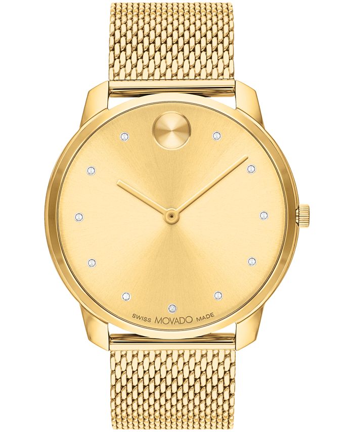 Movado Men's Bold Thin Swiss Quartz Ionic Light Gold-Tone 2 Plated ...