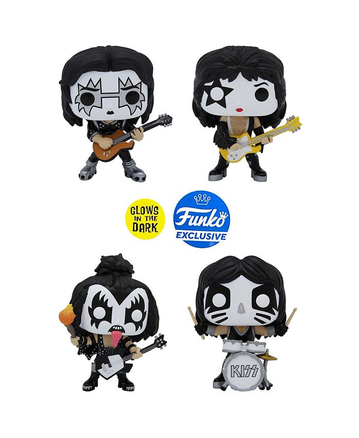 Funko Pop Kiss Band Glow in the Dark Collectible Set, 4 Piece - Macy's